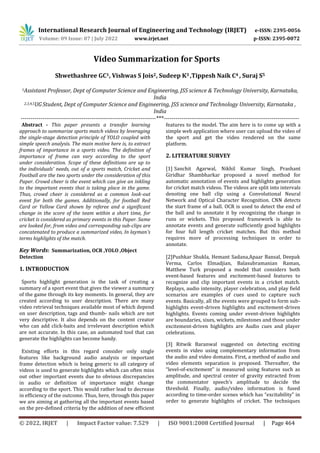 Video Summarization for Sports | PDF