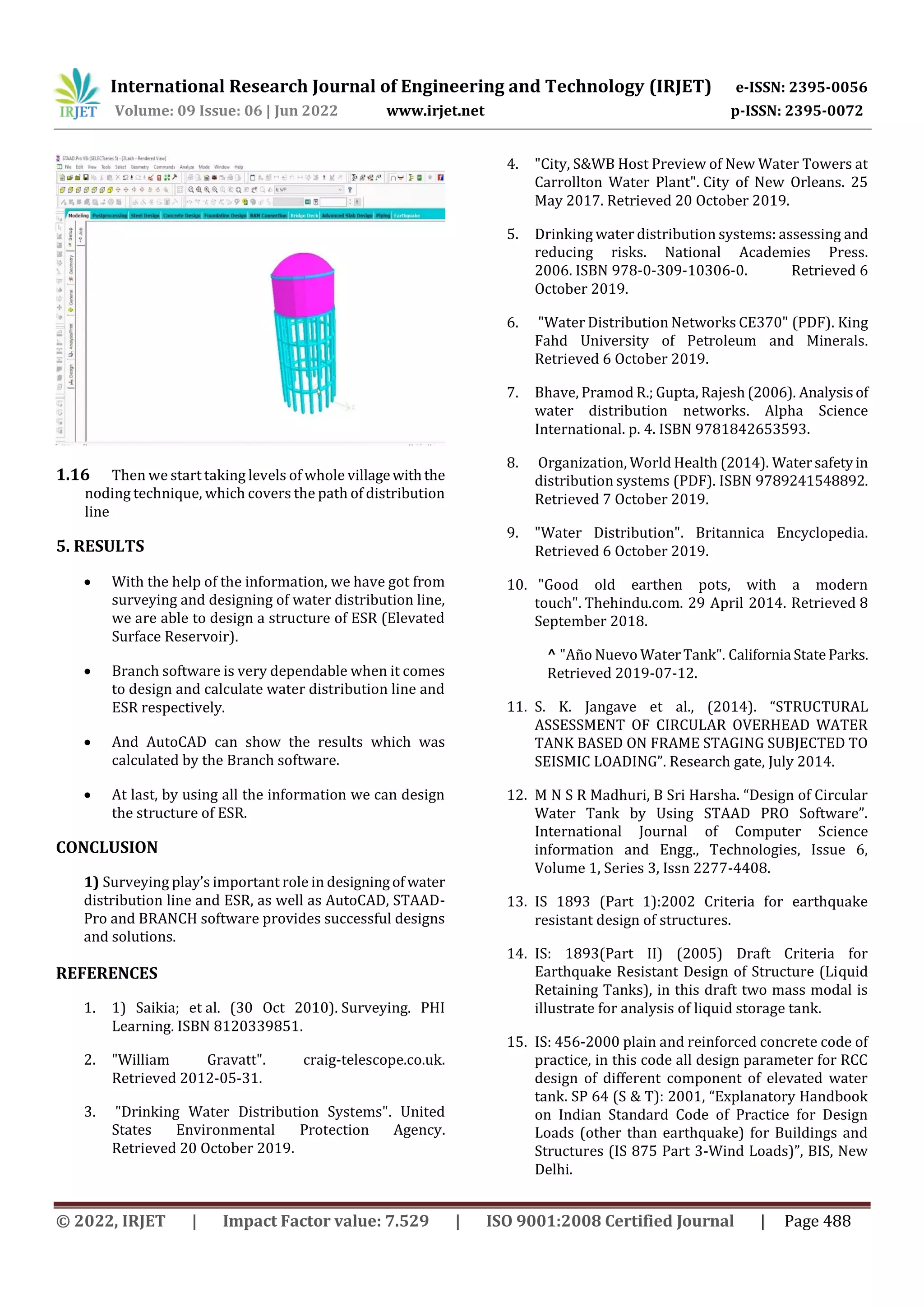 SURVEYING AND DESIGNING OF WATER DISTRIBUTION LINE AND ESR | PDF