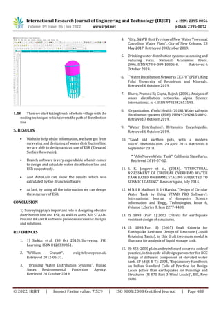 SURVEYING AND DESIGNING OF WATER DISTRIBUTION LINE AND ESR | PDF