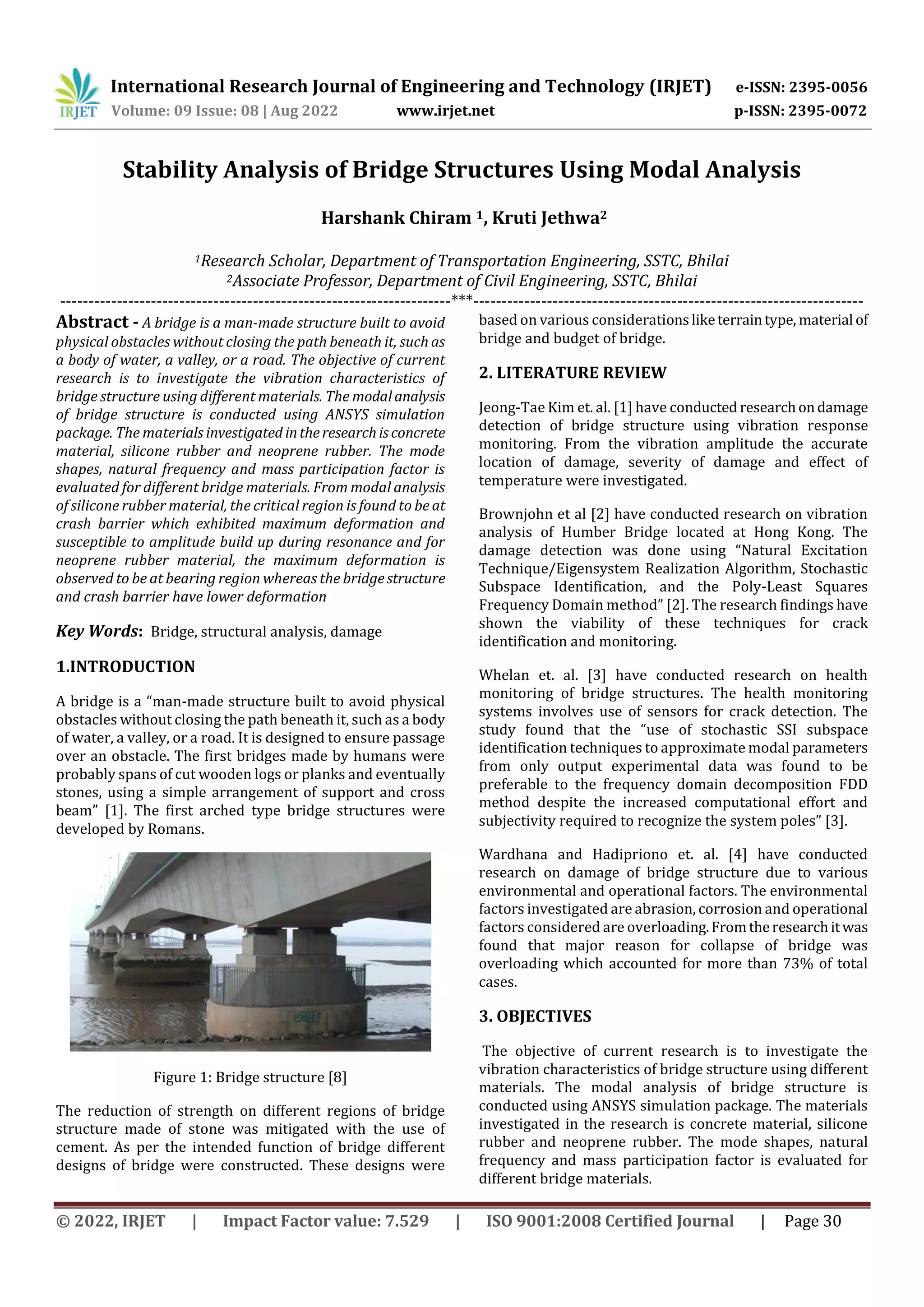 Stability Analysis of Bridge Structures Using Modal Analysis | PDF