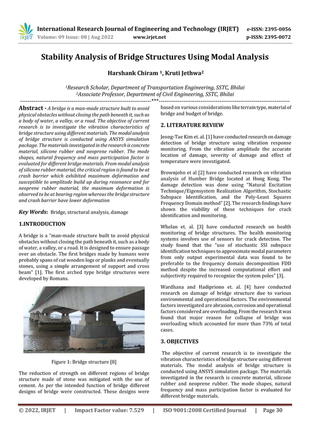Stability Analysis of Bridge Structures Using Modal Analysis | PDF