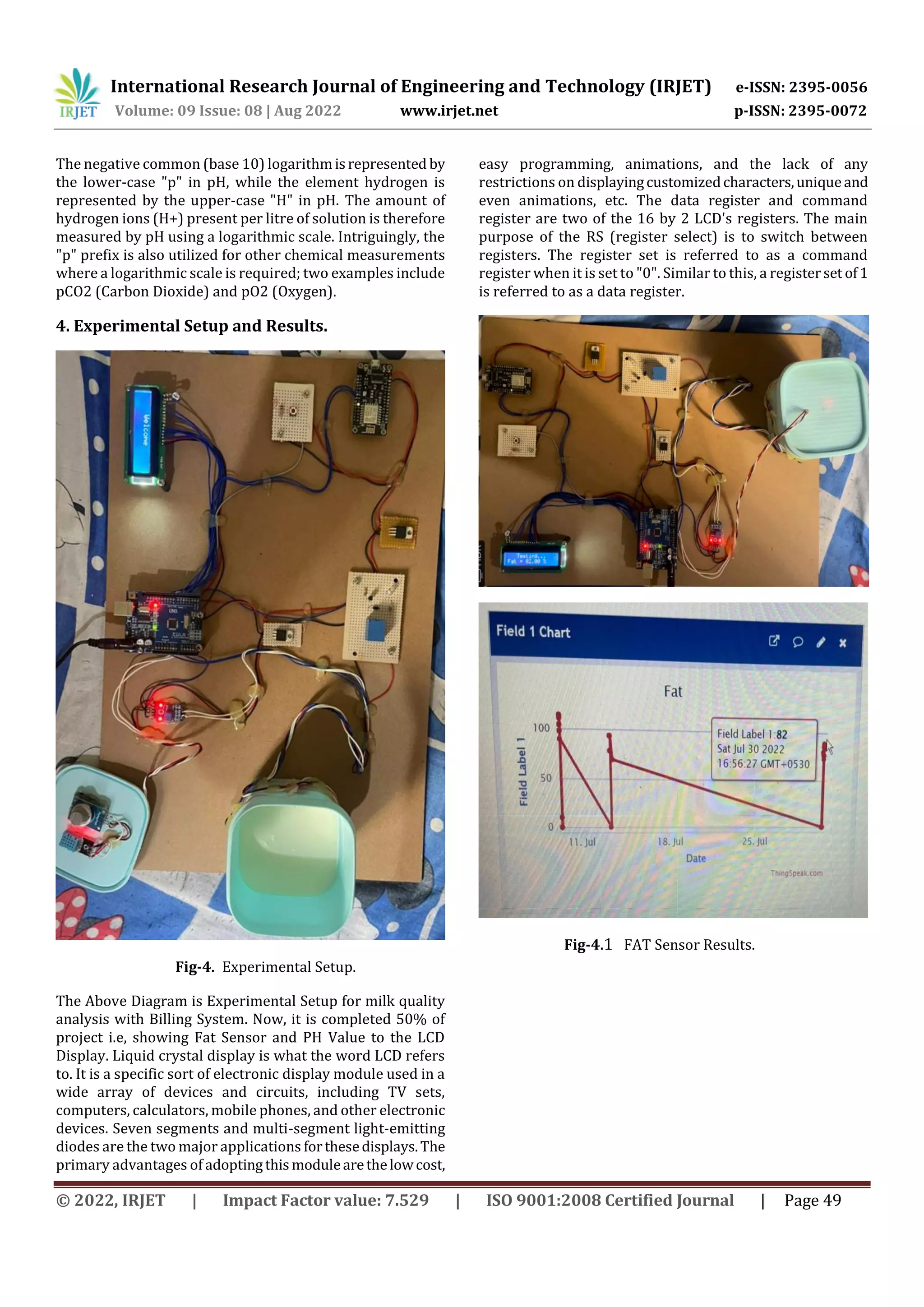 Smart system for Milk quality analysis and billing system | PDF