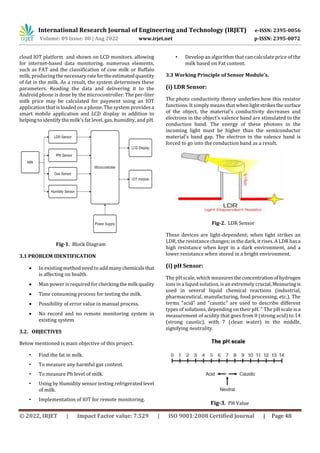 Smart system for Milk quality analysis and billing system | PDF