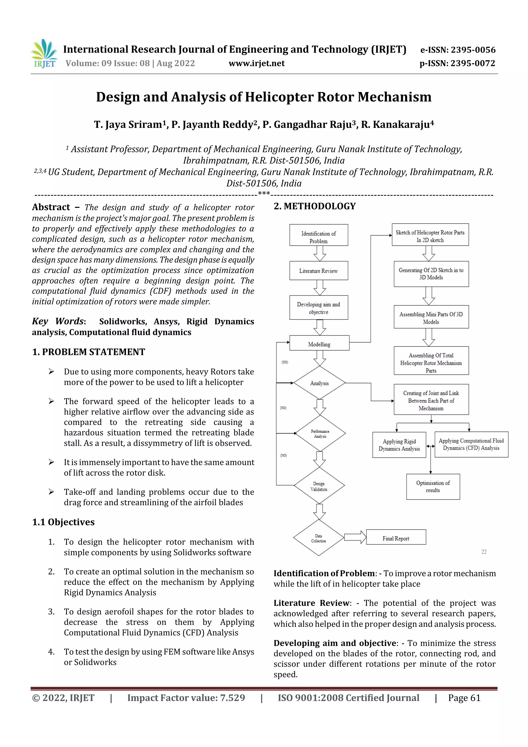 Design and Analysis of Helicopter Rotor Mechanism | PDF