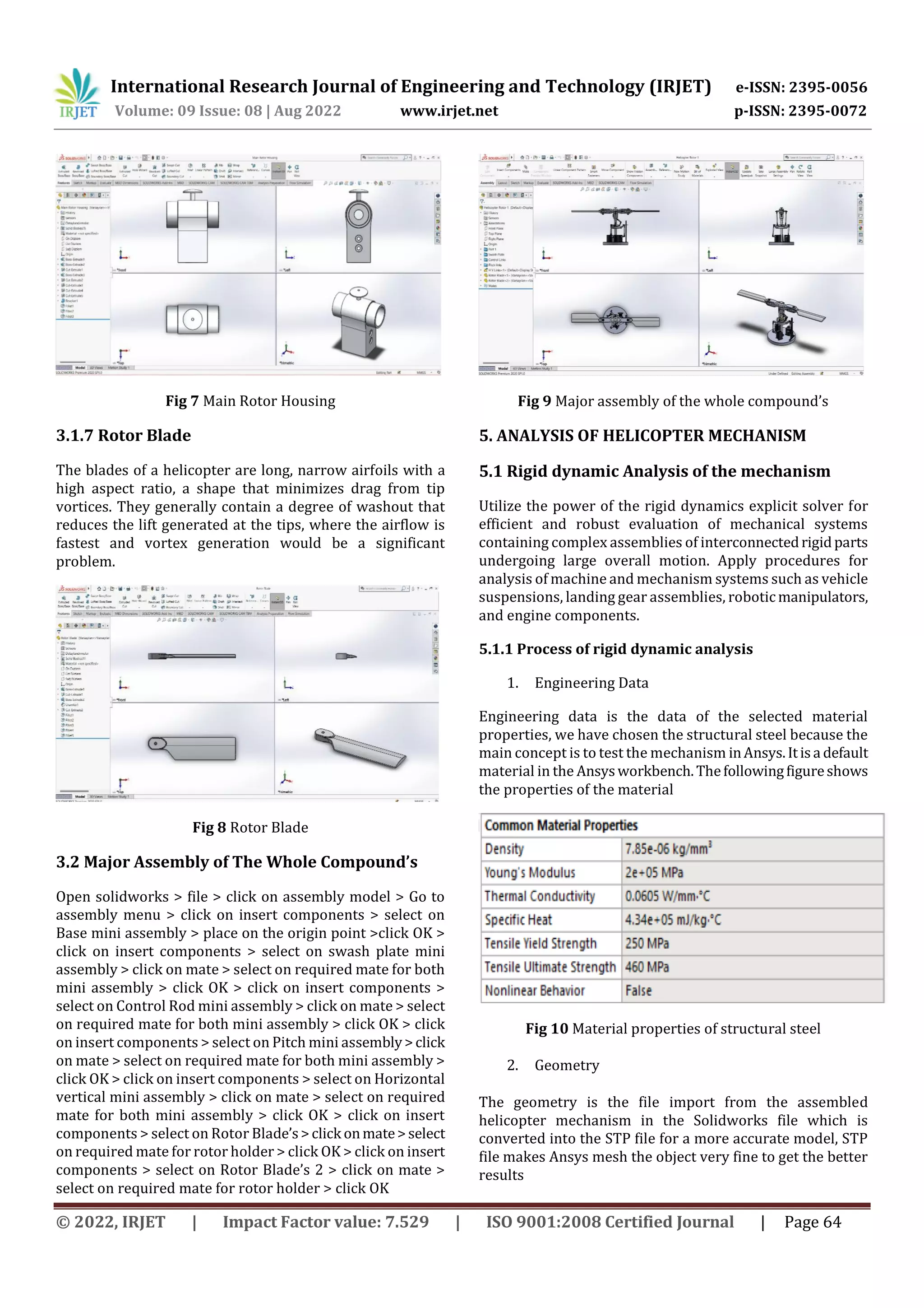 Design and Analysis of Helicopter Rotor Mechanism | PDF