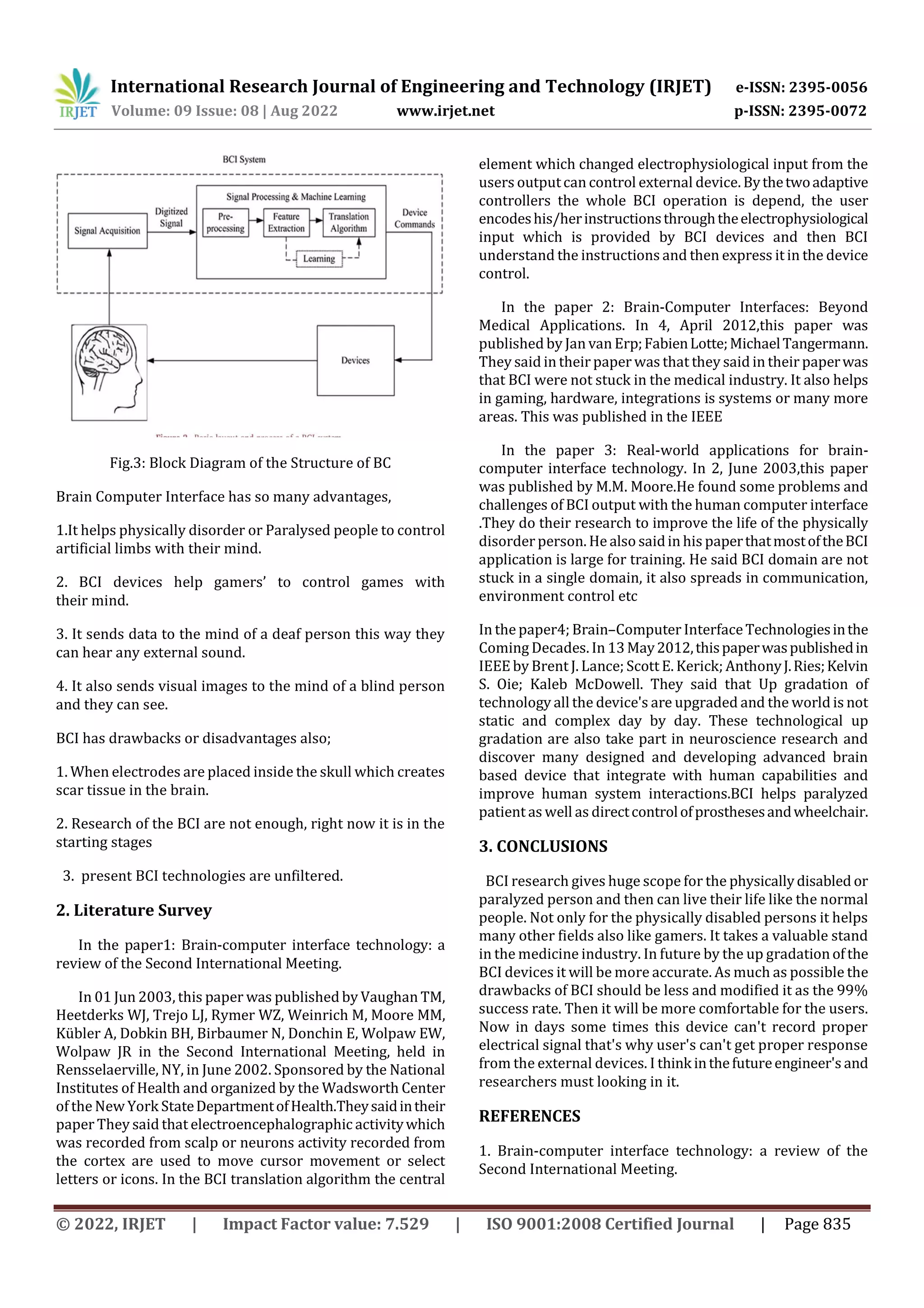 A study on recent trends in the field of Brain Computer Interface (BCI ...