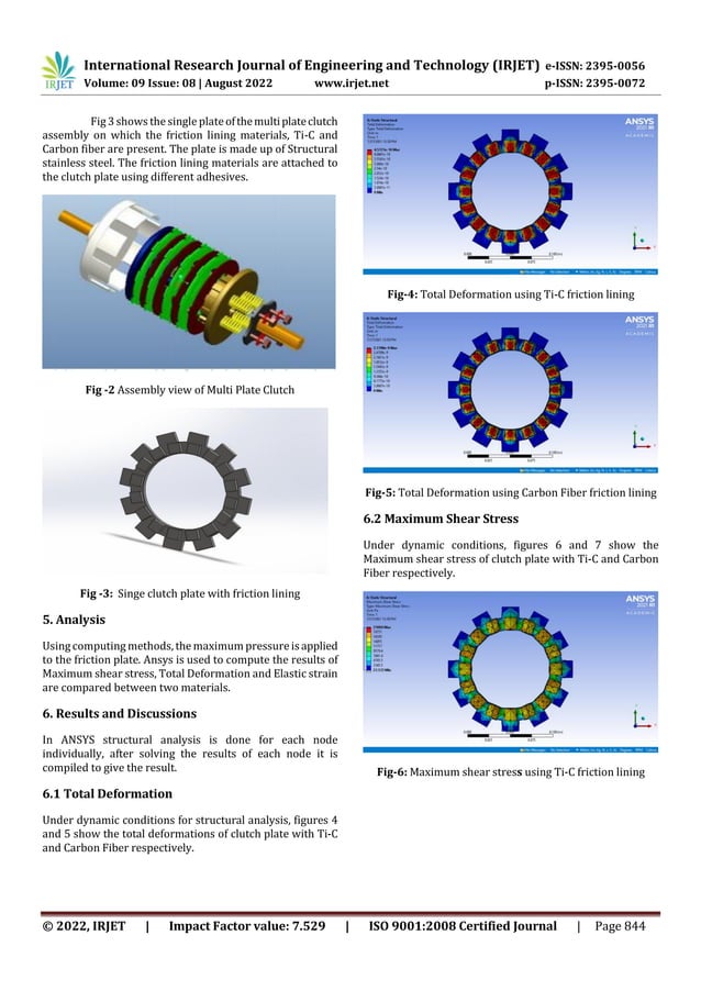 Comparative study of Structural Analysis of a Multi-plate Clutch | PDF