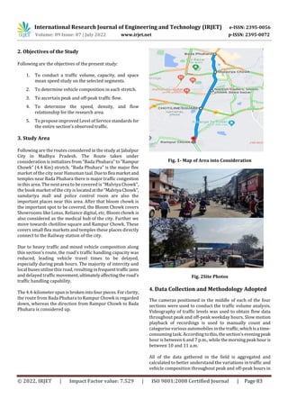 Assessment of Capacity and Level of Service for Urban Arterial Road in Jabalpur City | PDF