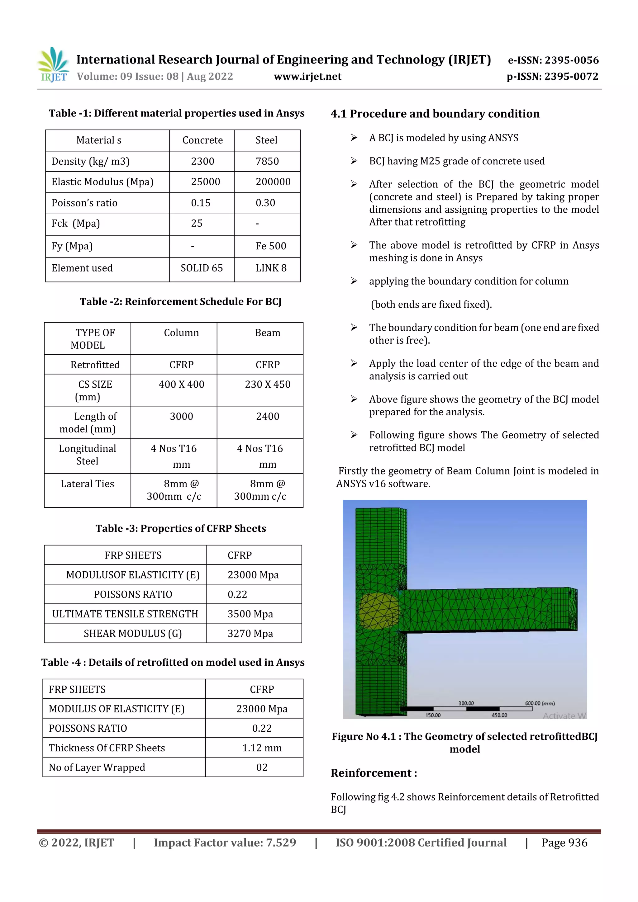 Performance Analysis Of Retrofitted Beam Column Joint By Using FEM | PDF | Civil Engineering ...