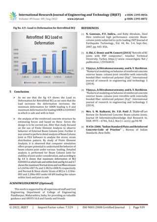 Performance Analysis Of Retrofitted Beam Column Joint By Using FEM | PDF | Civil Engineering ...