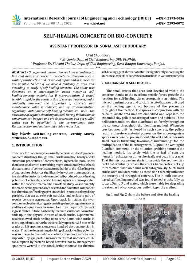 SELF-HEALING CONCRETE OR BIO-CONCRETE | PDF