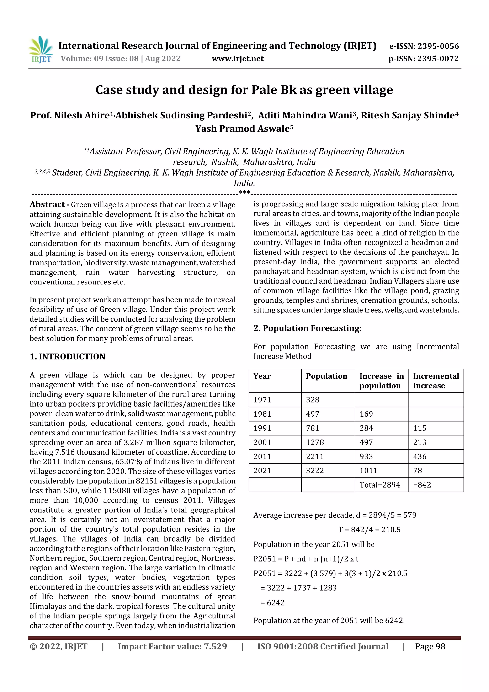 Case study and design for Pale Bk as green village | PDF