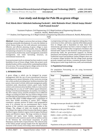 Case study and design for Pale Bk as green village | PDF