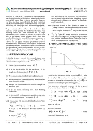 Inventory Model for Perishable Items with Deterioration and Time Dependent Demand Rate | PDF ...