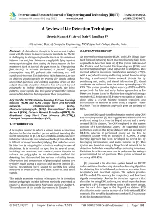 A Review of Lie Detection Techniques | PDF