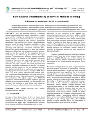 Fake Reviews Detection using Supervised Machine Learning | PDF