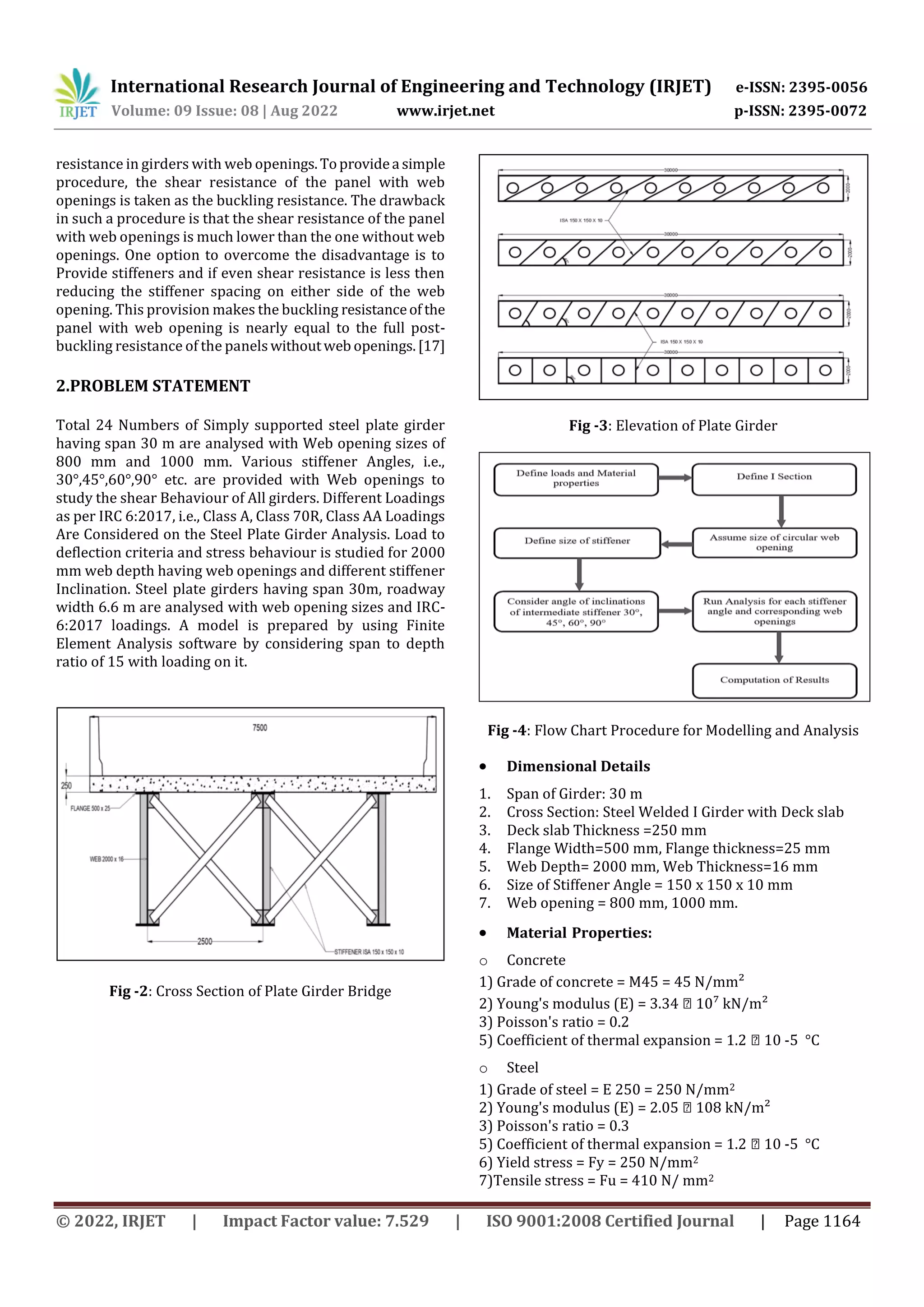 Optimization of steel plate Girder Bridge with web openings and Stiffeners | PDF