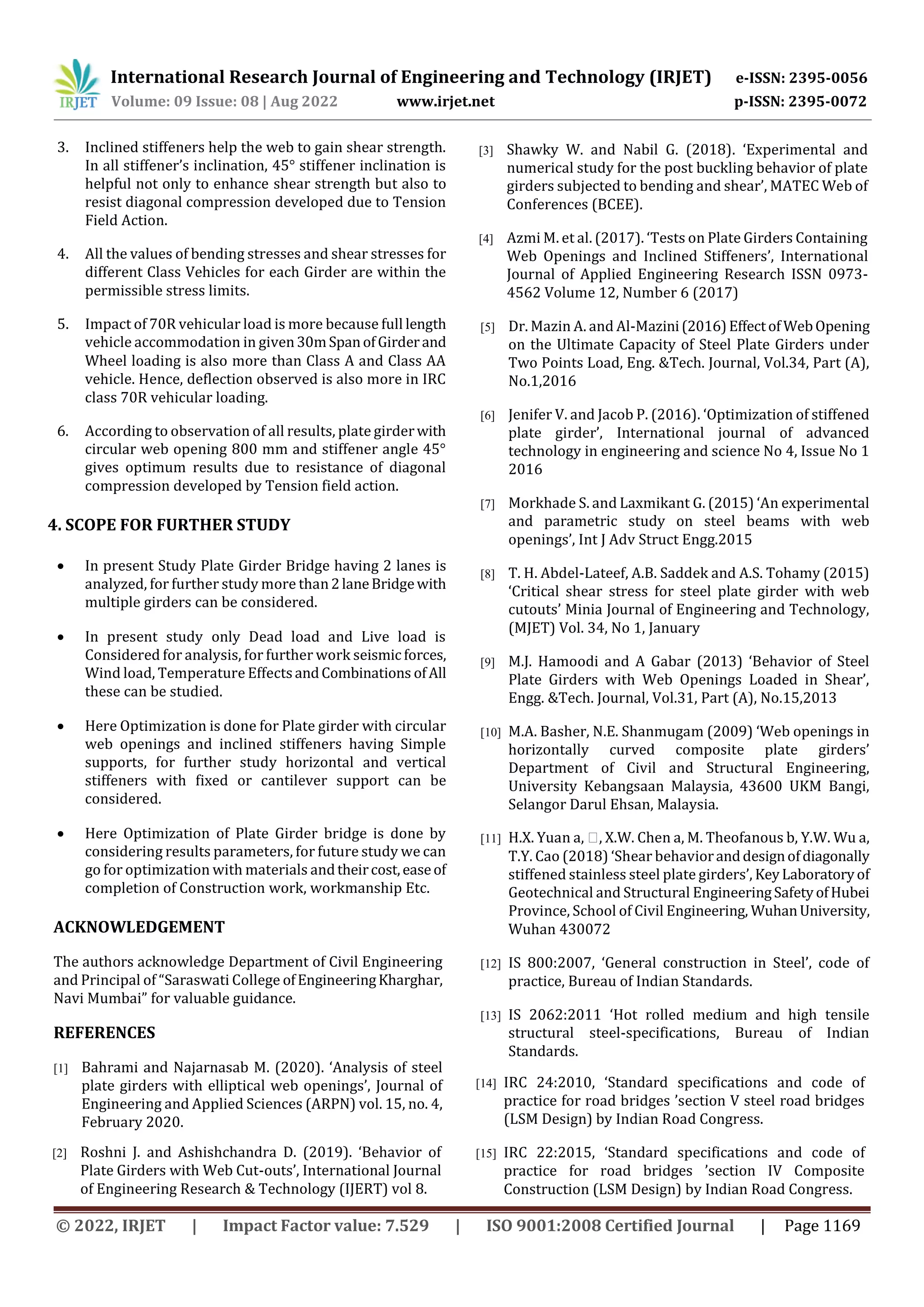 Optimization of steel plate Girder Bridge with web openings and Stiffeners | PDF