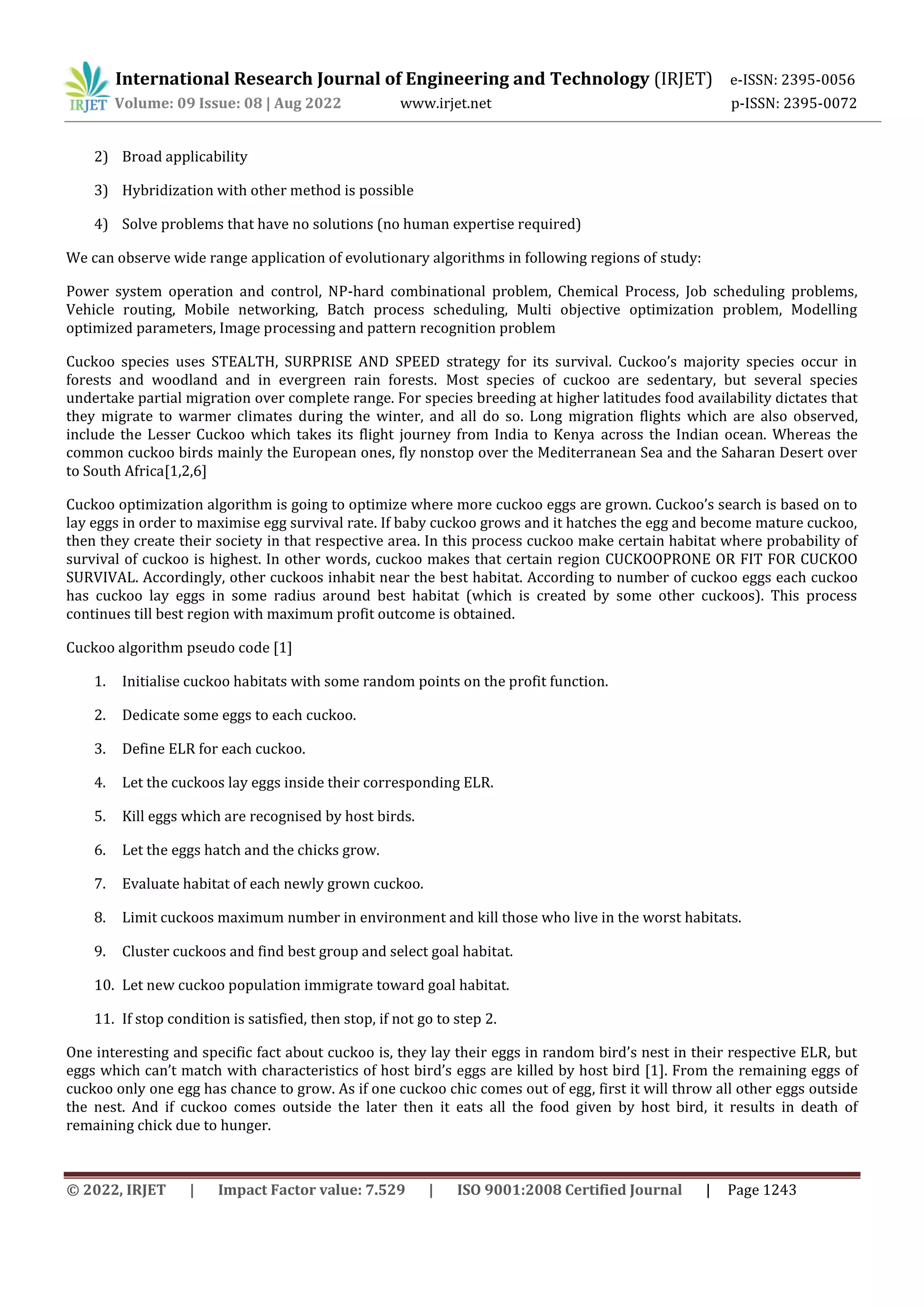 The Cuckoo Search Algorithm: A review. | PDF