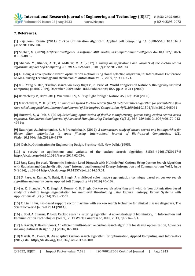 The Cuckoo Search Algorithm: A review. | PDF