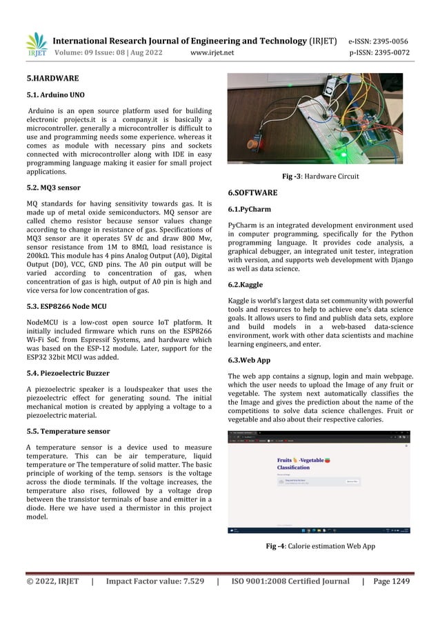 Food Quality Detection And Calorie Estimation Using Machine Learning ...