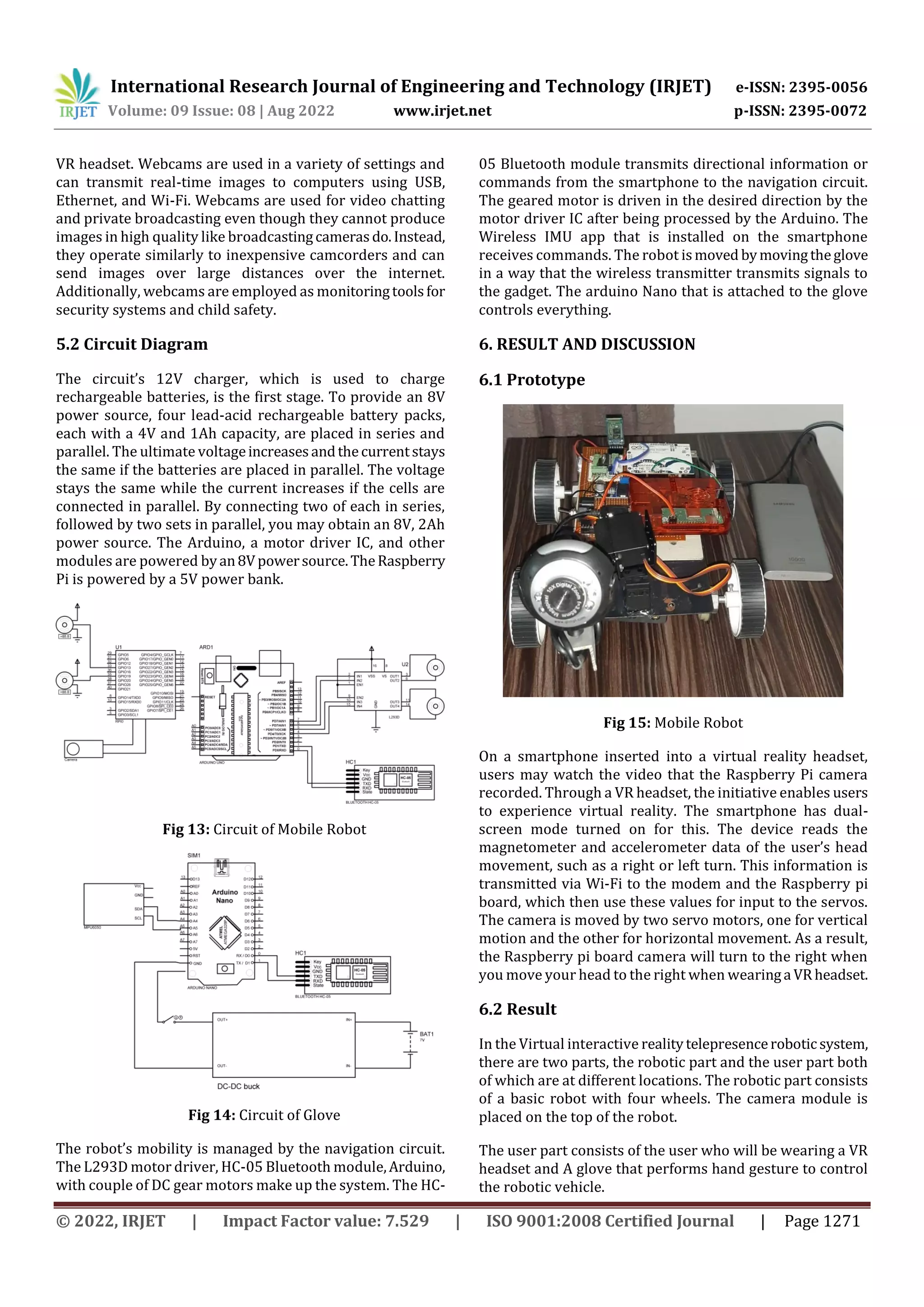 Robotic Virtual Telepresence with Raspberry pi | PDF