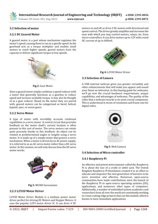 Robotic Virtual Telepresence with Raspberry pi | PDF