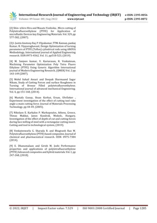 Optimization of Machining Parameters During Micro Milling Process on PTFE Material | PDF ...