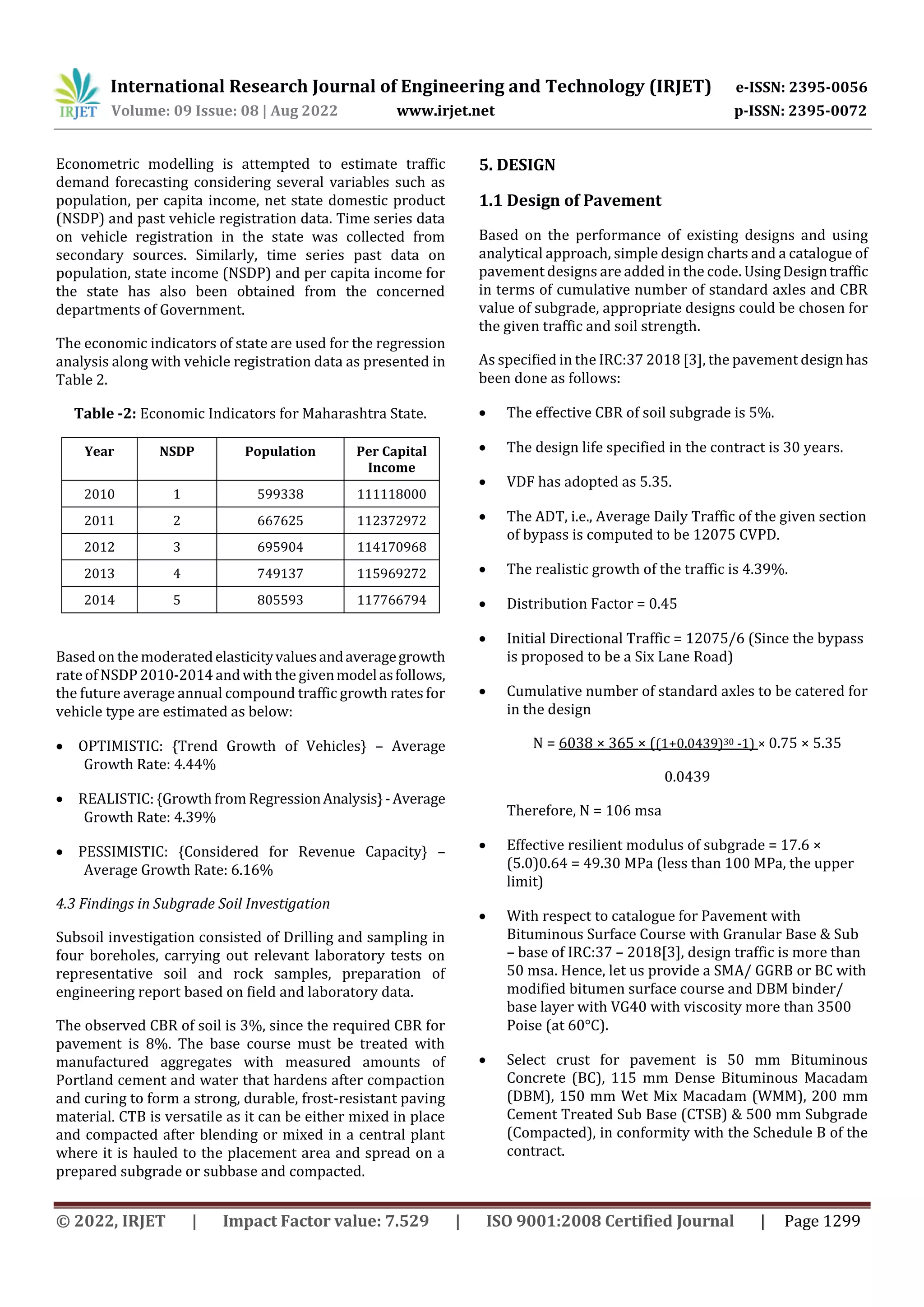 Design of Highway with Major Bridge on Stagnant Water | PDF