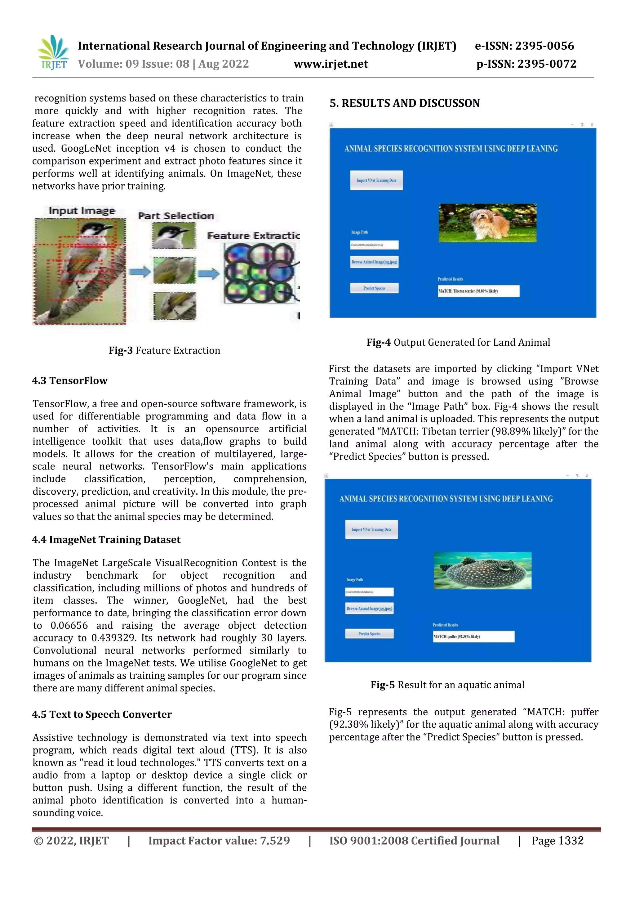 ANIMAL SPECIES RECOGNITION SYSTEM USING DEEP LEARNING | PDF