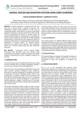 ANIMAL SPECIES RECOGNITION SYSTEM USING DEEP LEARNING | PDF