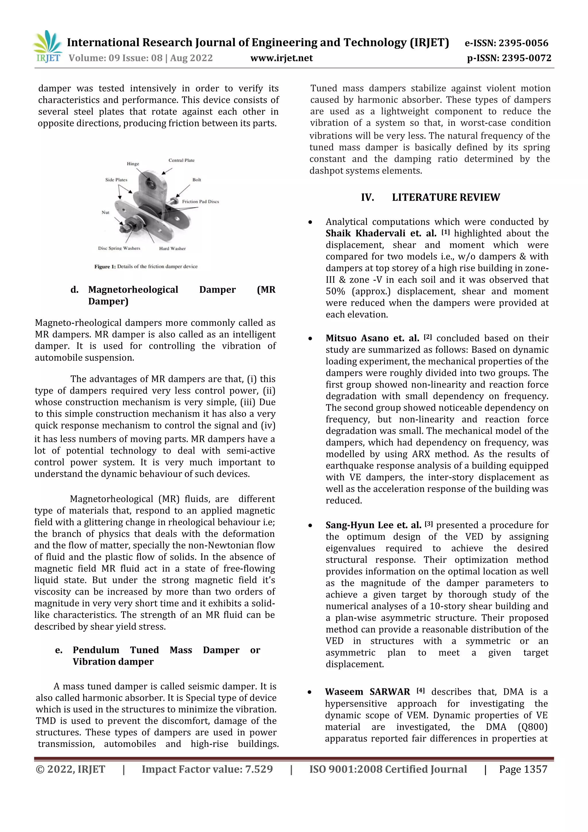 Seismic Response Study and Evaluation of Vibration Control of High- Rise Structures: Viscous ...
