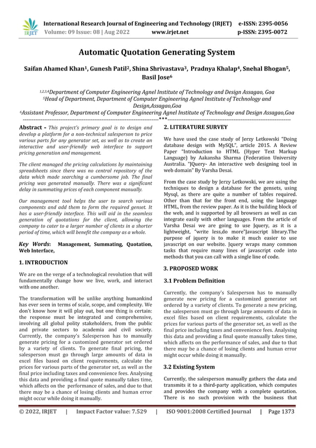 Automatic Quotation Generating System | PDF | Web Design and HTML ...