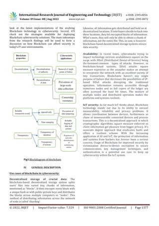 A STUDY ON ADOPTION OF BLOCKCHAIN TECHNOLOGY IN CYBERSECURITY | PDF