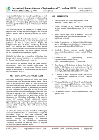 A STUDY ON ADOPTION OF BLOCKCHAIN TECHNOLOGY IN CYBERSECURITY | PDF