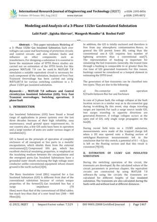 Modeling and Analysis of a 3-Phase 132kv GasInsulated Substation | PDF | Physics | Science