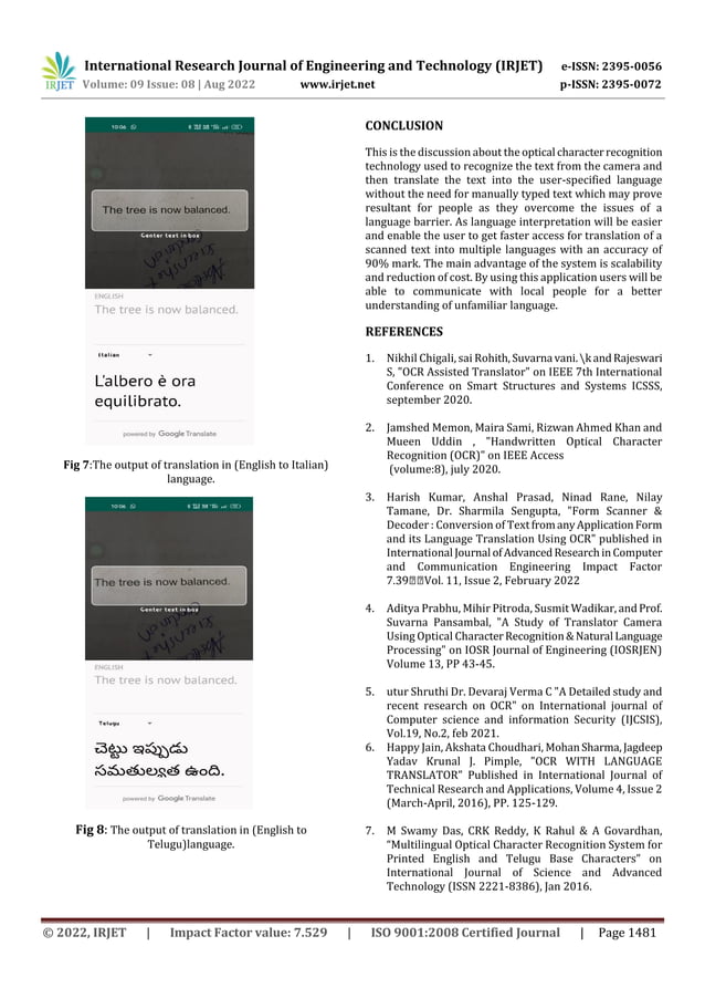 A SMART LANGUAGE TRANSLATION TECHNIQUE USING OCR | PDF