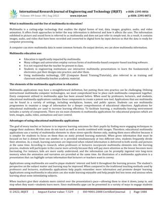 Use of Traditional Teaching Methods and Multimedia Techniques in ...