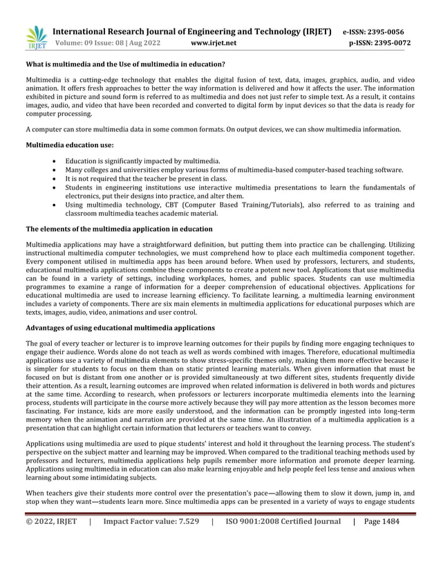 Use of Traditional Teaching Methods and Multimedia Techniques in ...