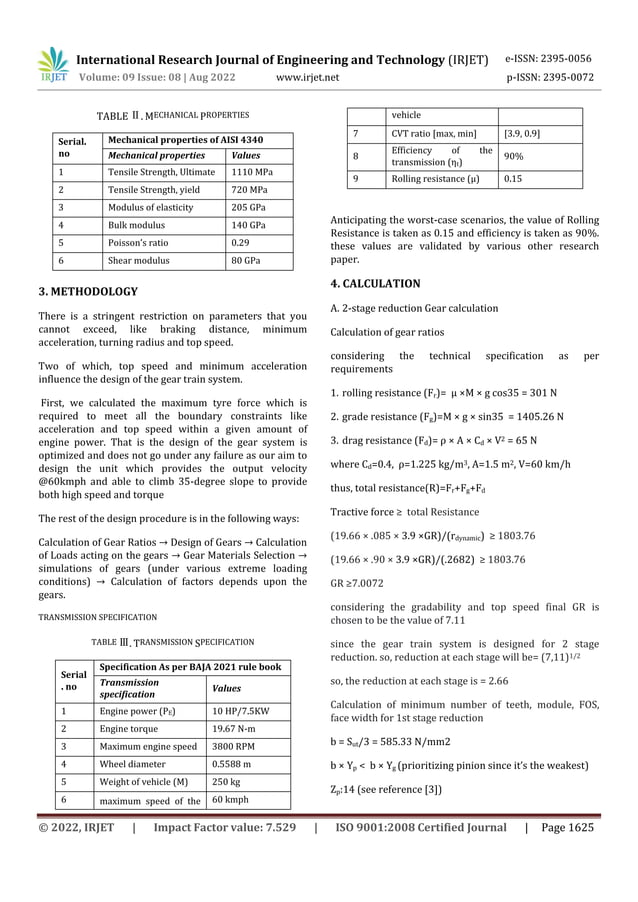Design and analysis of 4WD 2-stage reduction gearbox for mBAJA buggy using finite element method ...