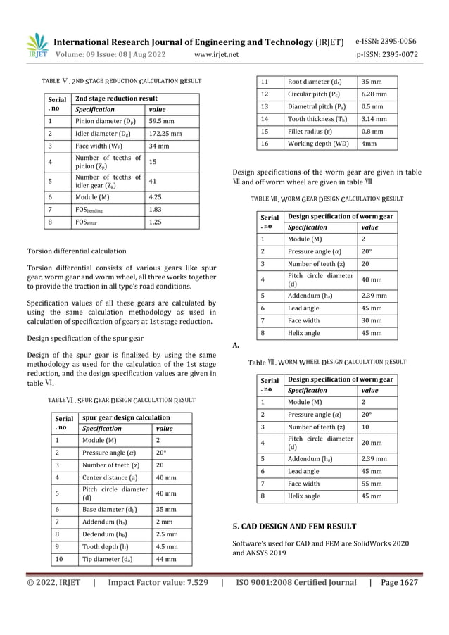 Design and analysis of 4WD 2-stage reduction gearbox for mBAJA buggy using finite element method ...