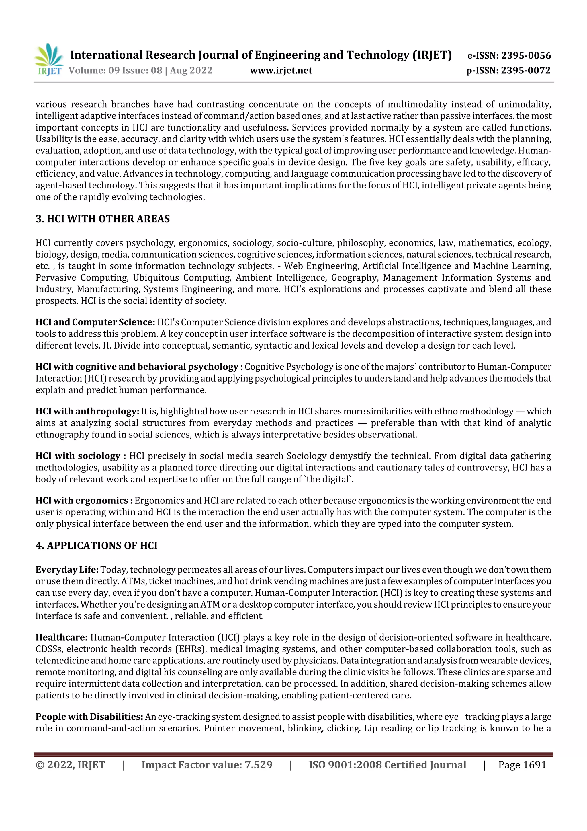 Human Computer Interaction: Trends and Challenges | PDF