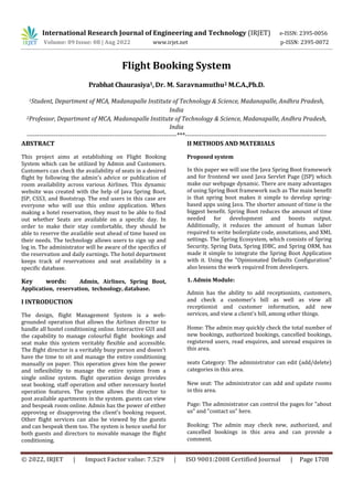 Flight Booking System | PDF