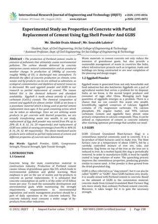 Experimental Study on Properties of Concrete with Partial Replacement ...