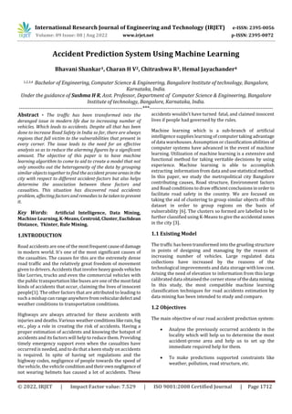 Accident Prediction System Using Machine Learning | PDF
