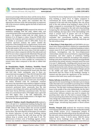 Comparative study on seismic analysis of conventional slab and flat ...
