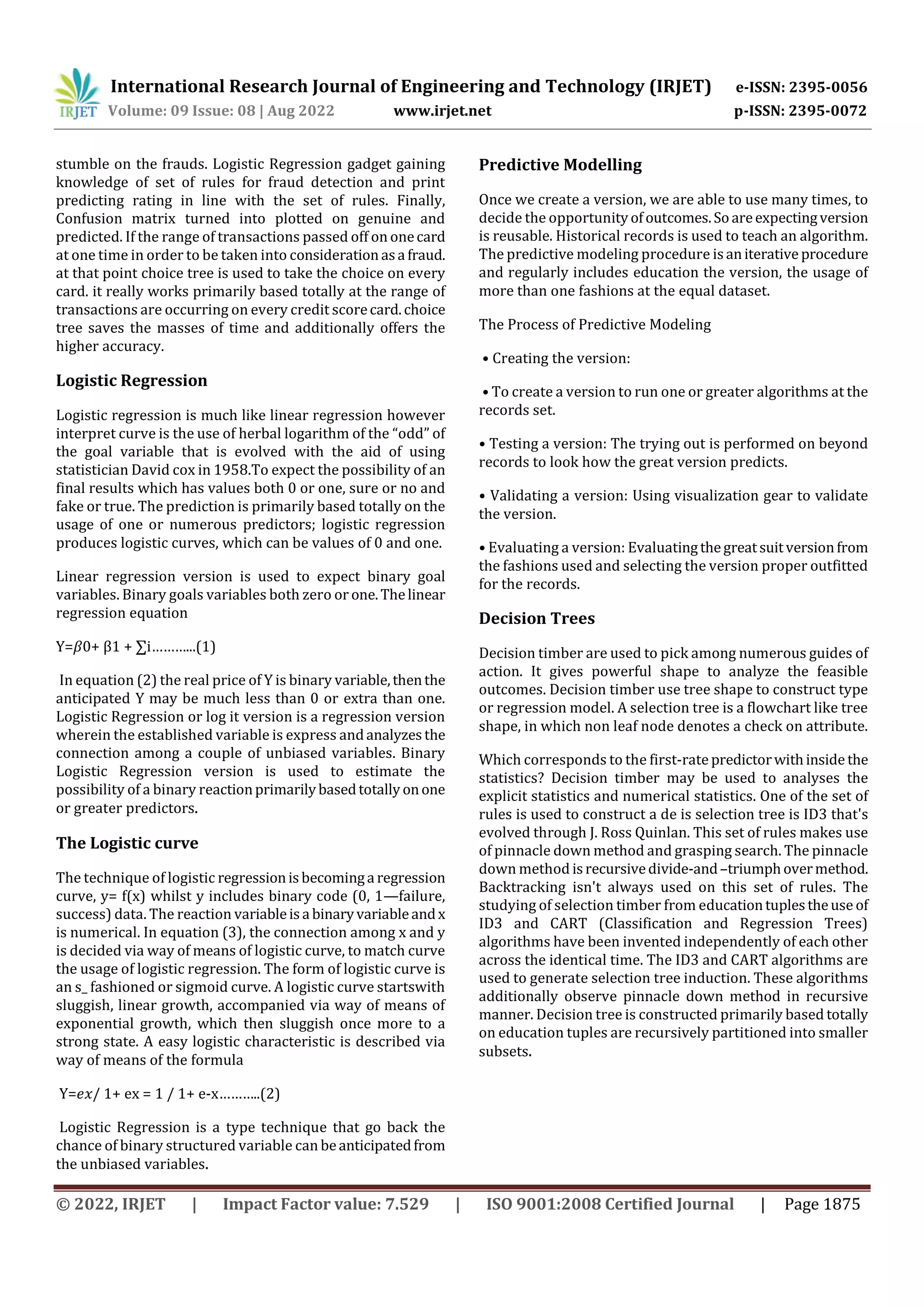 CREDIT CARD FRAUD DETECTION USING PREDICTIVE MODELLING | PDF