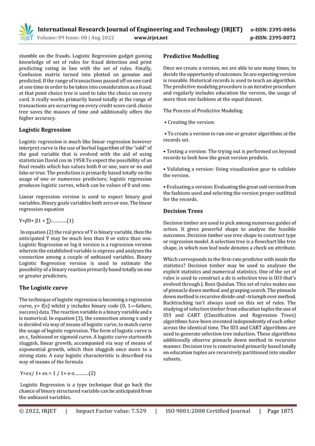 CREDIT CARD FRAUD DETECTION USING PREDICTIVE MODELLING | PDF