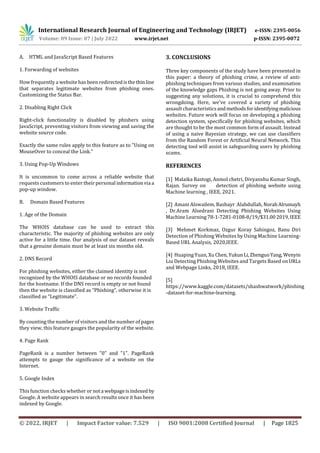 Detection of Phishing Websites using machine Learning Algorithm | PDF