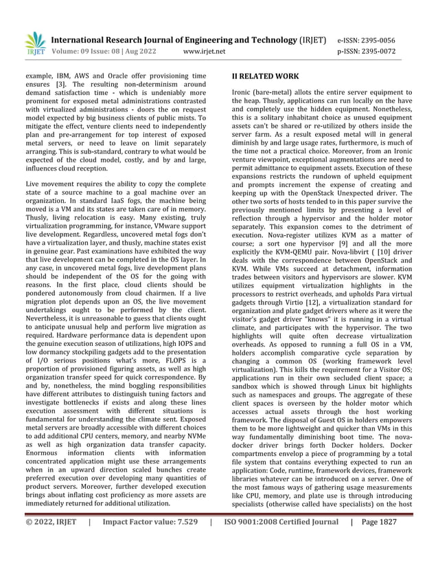 Baremetal Virtual machine migration on clouds | PDF